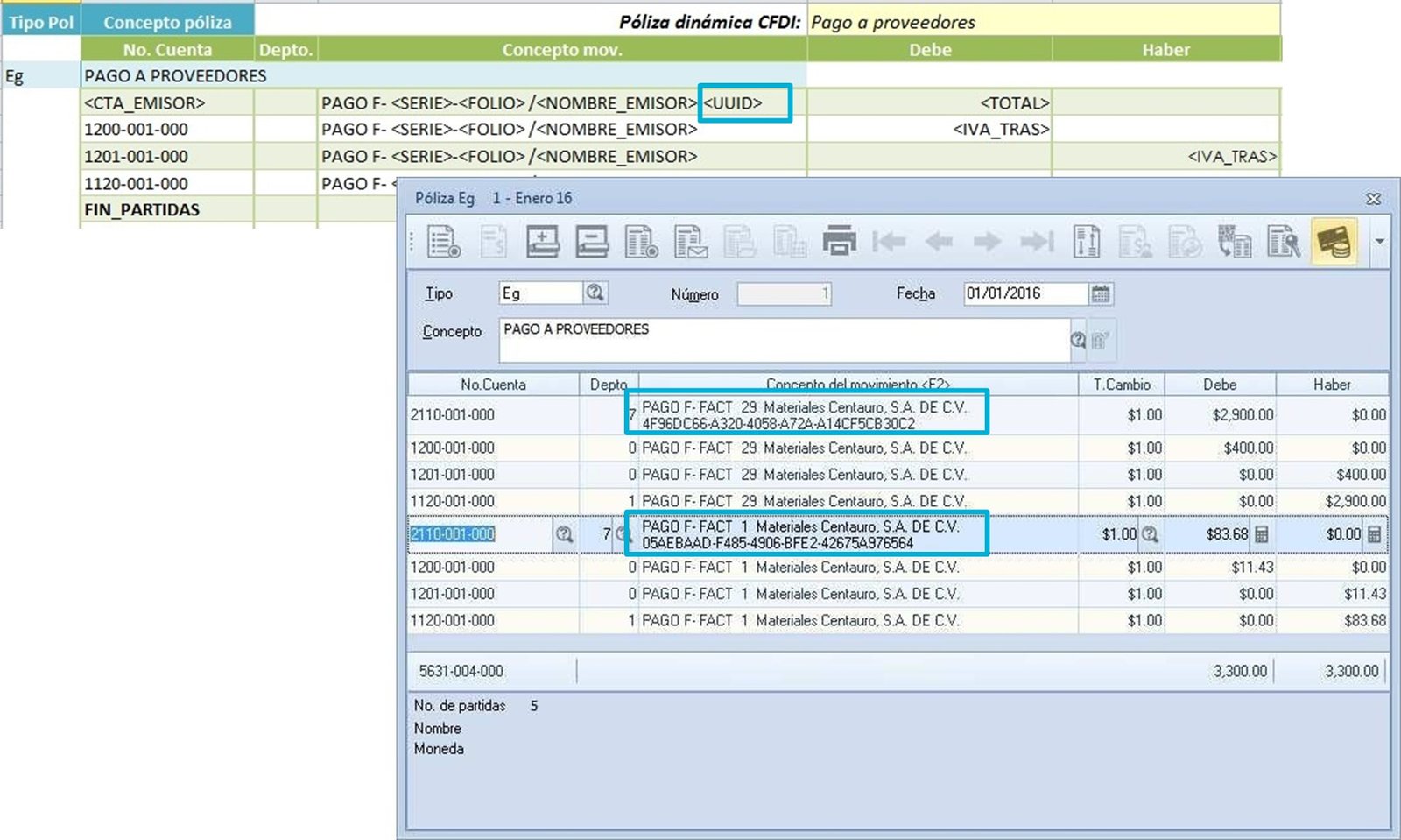 Pólizas dinámicas personalizadas en Aspel COI